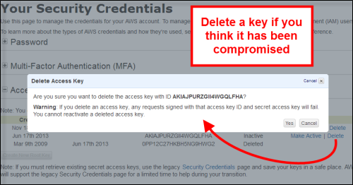 3. How to change your Amazon S3 keys